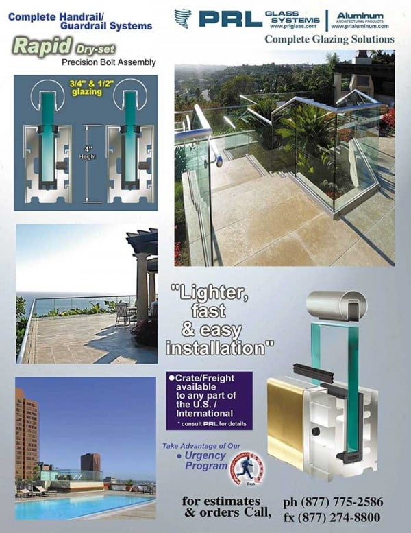 Rapid Glass Handrail System in High or Low Profile